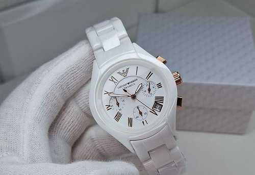 Большие керамические часы Emporio Armani lux