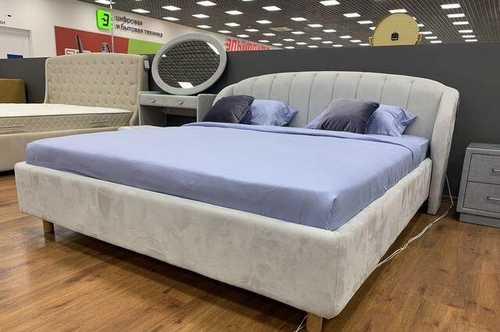 Кровать Valencia 200*160 замша пепельный