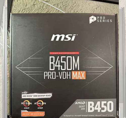 Материнская плата MSI b450m pro vdh max