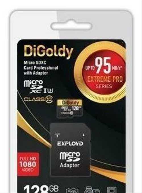 Карта памяти microsdxc 128Gb DiGoldy, Class10, UHS