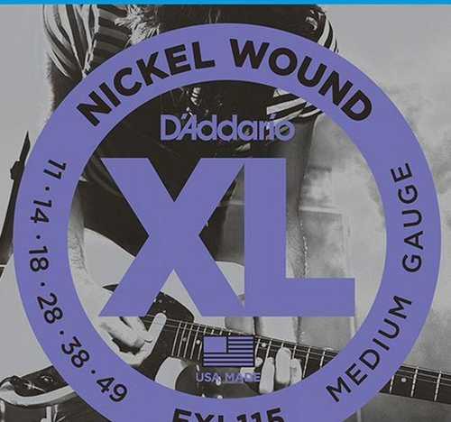 EXL115 XL nickel wound Струны для электрогитары Blues/Jazz Rock 11-49 DAddario