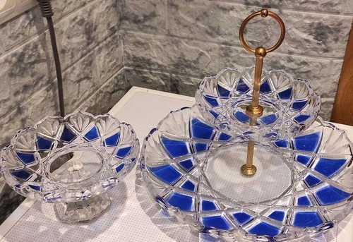 Конфетница и двухъярусная ваза Walther glass