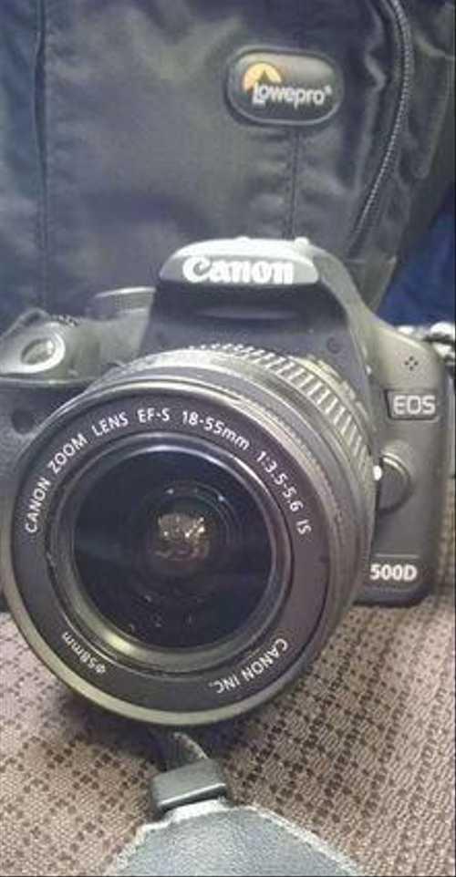 Фотоаппарат canon 500d + 18-55 is полный комплект