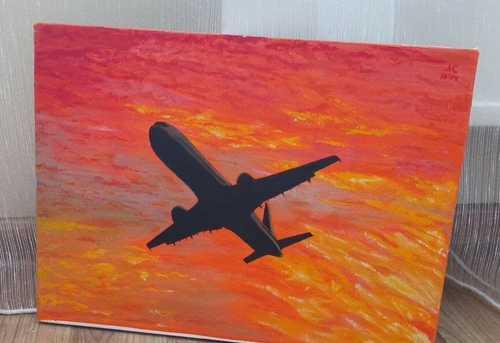 Картина маслом на холсте "Самолет"