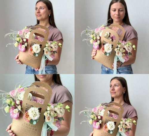 Цветы в стильной сумочке, цветочный тренд