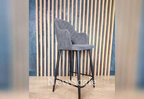 Барный металлический стул-кресло с подлокотниками