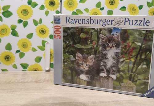 Пазлы. Ravensburger. Котята на заборе. 500