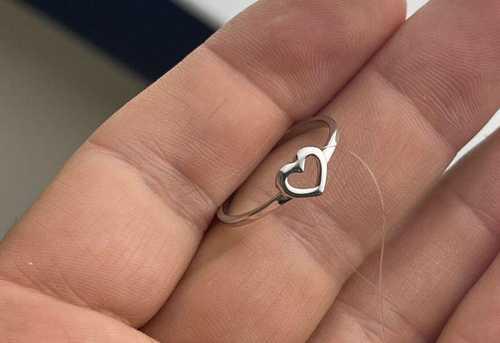 Кольцо сердце из серебра