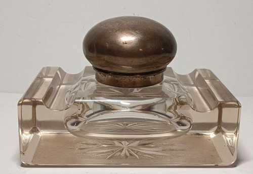 Чернильница стекло серебро 800 пр., Германия