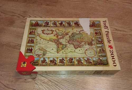 Пазл Trefl старинная карта мира, 2000 деталей