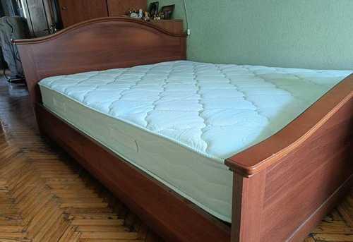 Кровать двухспальная с матрасом Аскона бу
