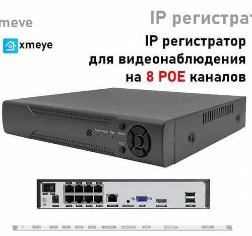 Видеорегистратор 8-ми канальный POE