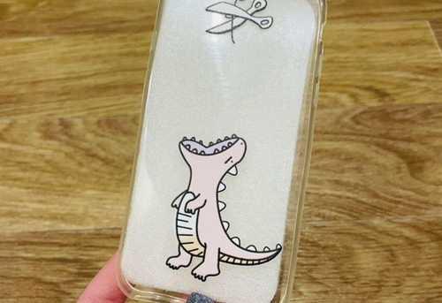 Чехол на iPhone 6. Розовый динозавр