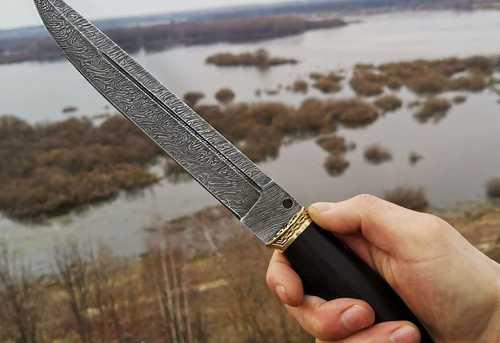 Нож "пластунский" из дамасской стали