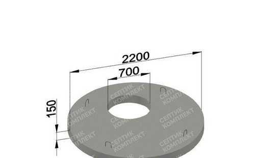 Плита перекрытия пп 20, для бетонных колец кс 20.9
