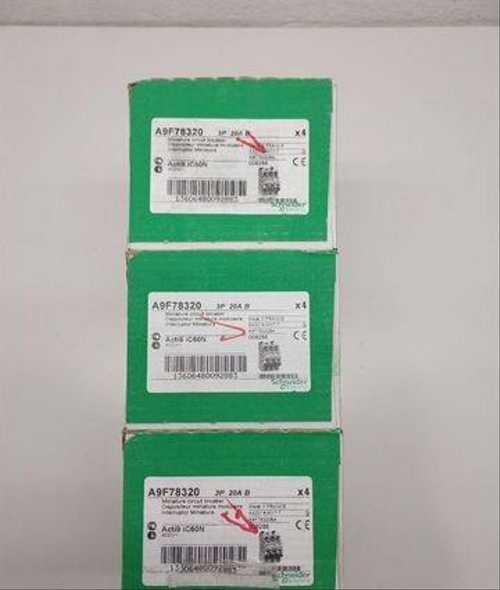 Schneider Electric A9F78320 iC60N B 20A 3P