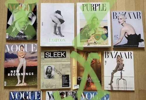 Журналы vogue purple sleek bazaar lampoon