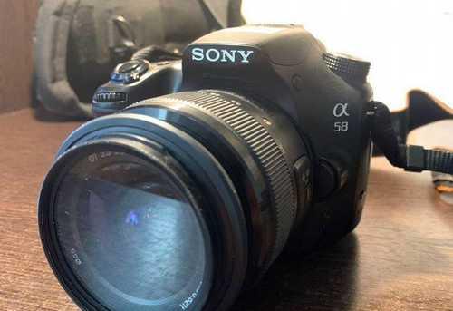 Зеркальный фотоаппарат sony a58 с обьективом 18-50