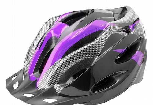 Велошлем FSD-HL021 (out-mold) чёрно-пурпурный, раз