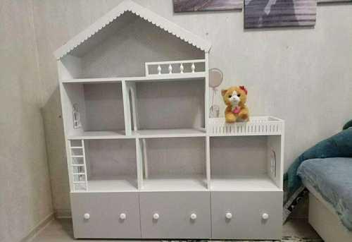 Кукольный домик-полка с ящиками