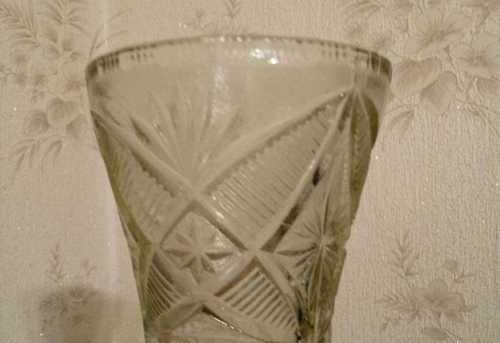 Старинная ваза-карандашница цветное стекло