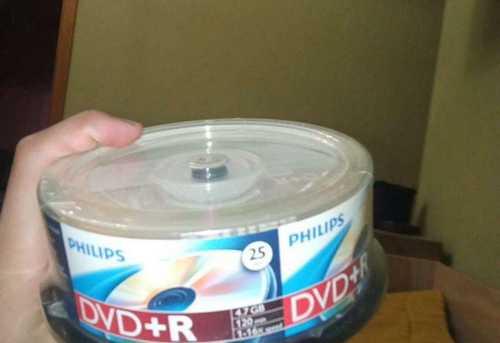 Диски DVD-R philips (новые в упаковке) 25 шт/уп