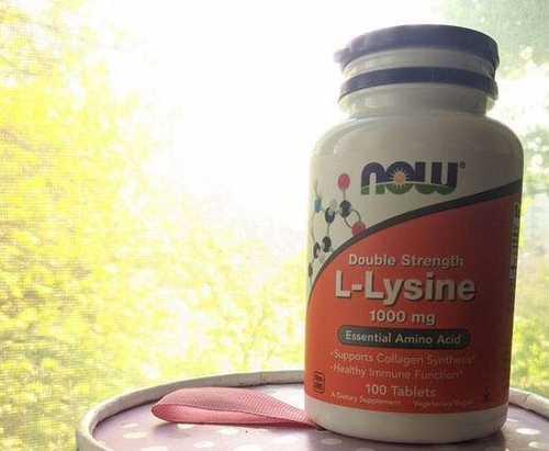 Бад л-лизин L-lysine от now foods 1000мг