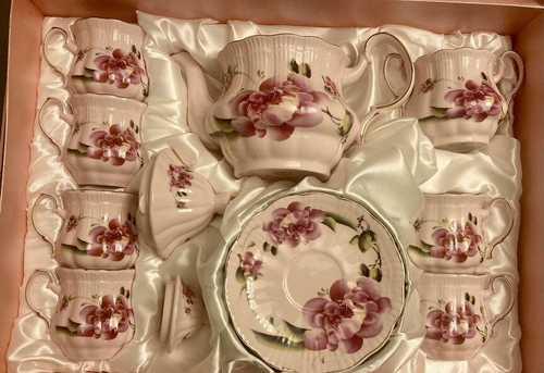 Чайный набор фарфор 6 14 розовый gift series новый