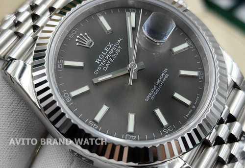 Часы мужские Rolex Datejust 41 mm серый циферблат