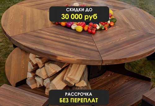 Гриль стол, мангальная зона