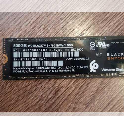 Ssd wd black sn750 m2 500gb