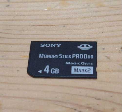 Флешка Sony Memory Stick Pro Duo 4гб