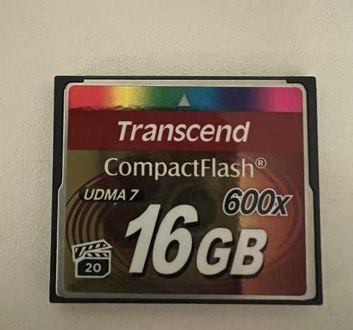 Карта памяти Transcend compact flash 16gb 600x