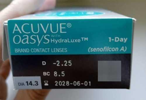 Acuvue oasis HydraLuxe 1-day линзы -2.25