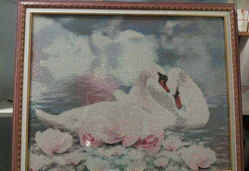 Алмазная картина "Лебеди"