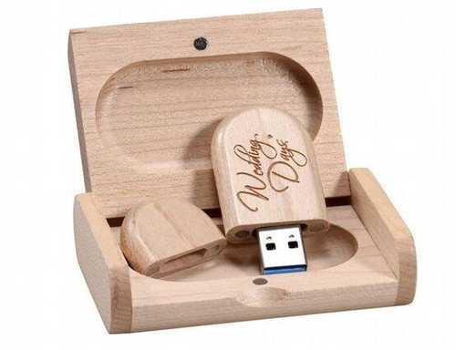 Подарок. USB флешка деревянная 16 GB с гравировкой