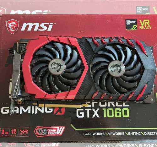 Видеокарта MSI GeForce GTX 1060 3gb gaming X