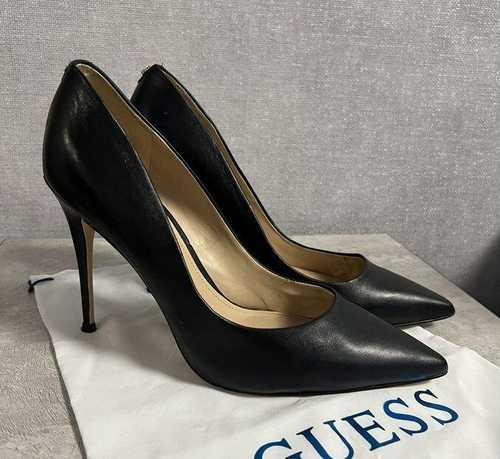 Туфли guess 40 черные натуральная кожа
