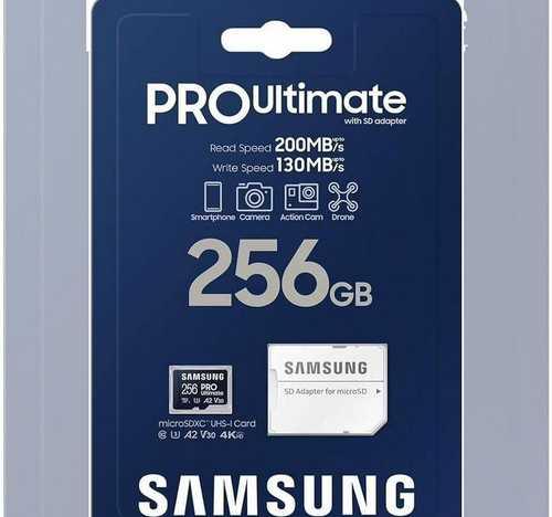 Samsung Pro Ultimate 256 гб + адаптер на SD