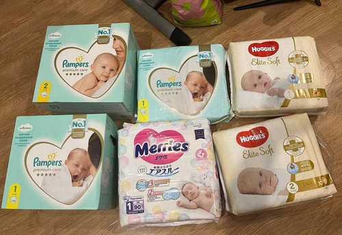 Подгузники Pampers, Huggies, Merries