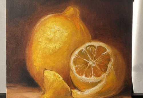 Интерьерная картина маслом лимон
