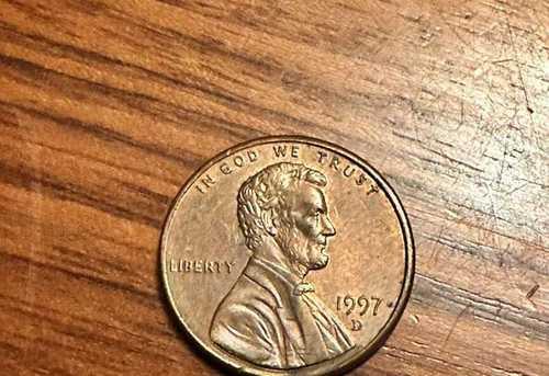 Монета 1 цент USA