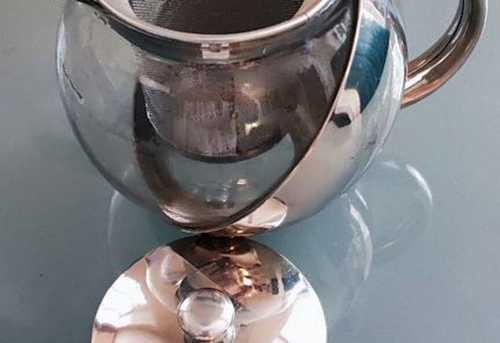Чайник заварочный металлический стеклянный