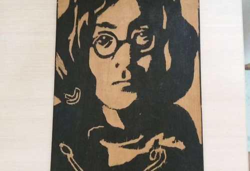 Картина панно из дерева John Lennon Джон Леннон