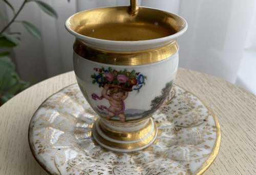 Фарфоровая чайная пара Германия середина XIX века