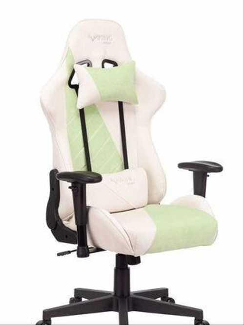 Кресло игровое Бюрократ viking X белый/зеленый