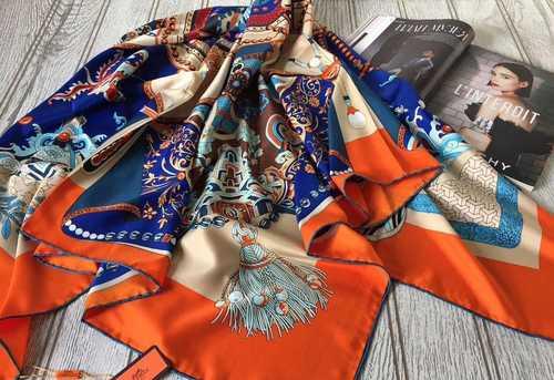 Платок шаль Hermes Бусы, Orang. 4 цв