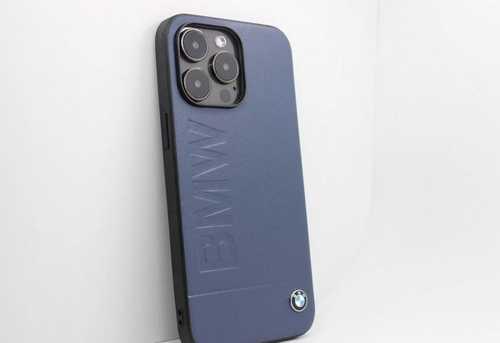 Кожаный Чехол на iPhone 14 Pro Max "BMW"