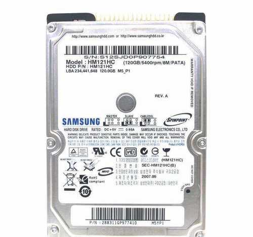 Жесткий Диск Samsung HM121HC 120Gb IDE 2,5"