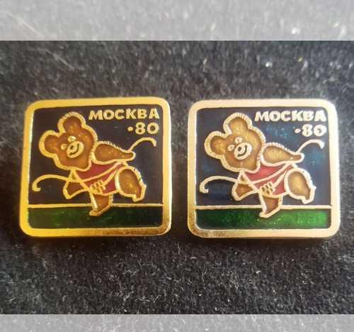 Значок СССР. Олимпийский мишка. Бег